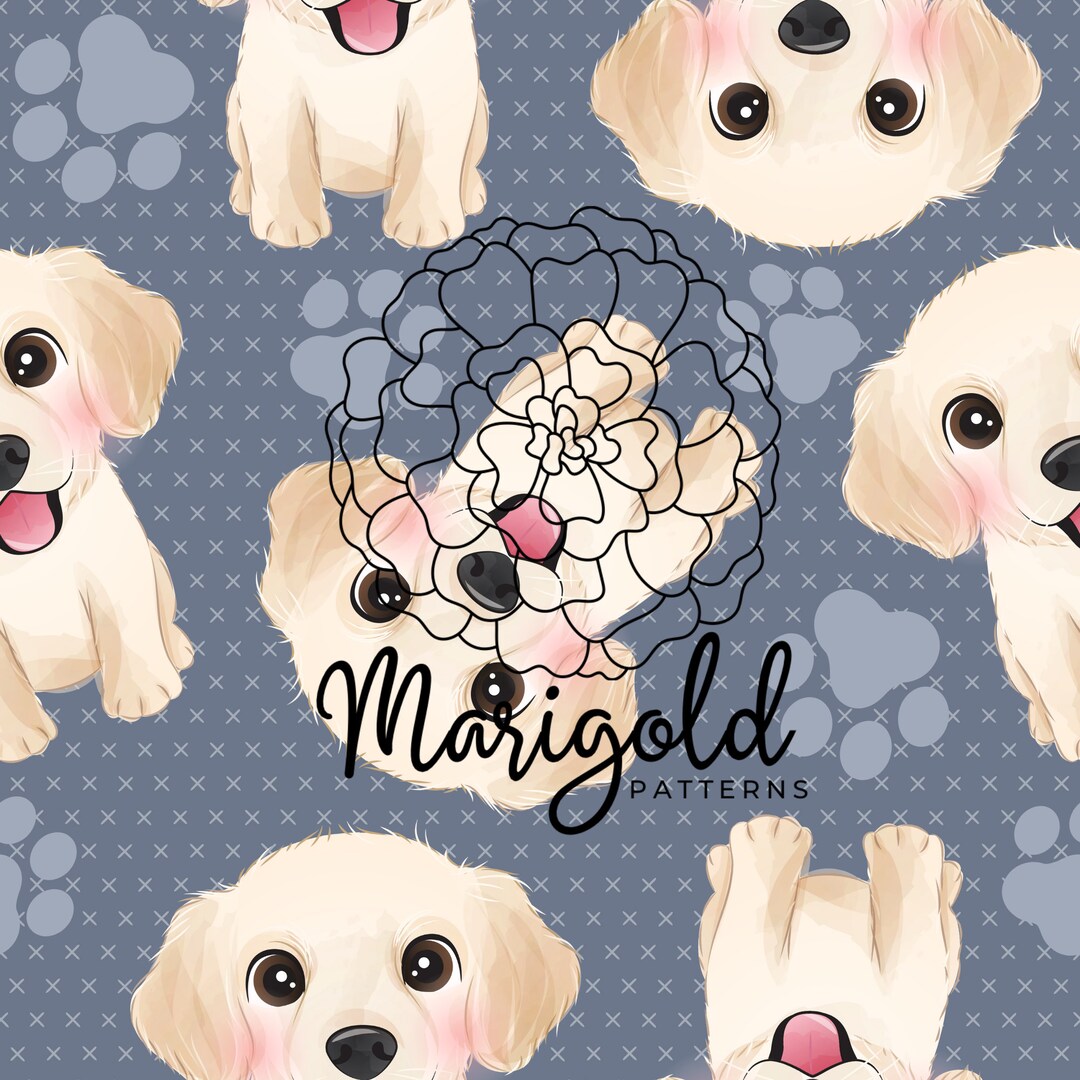 Puppy Golden Retriever Seamless Pattern Seamless File - Etsy
