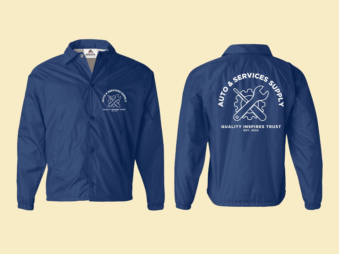 CUSTOM LOGO COACH Jacket | Personalized Water Resistant Nylon ...