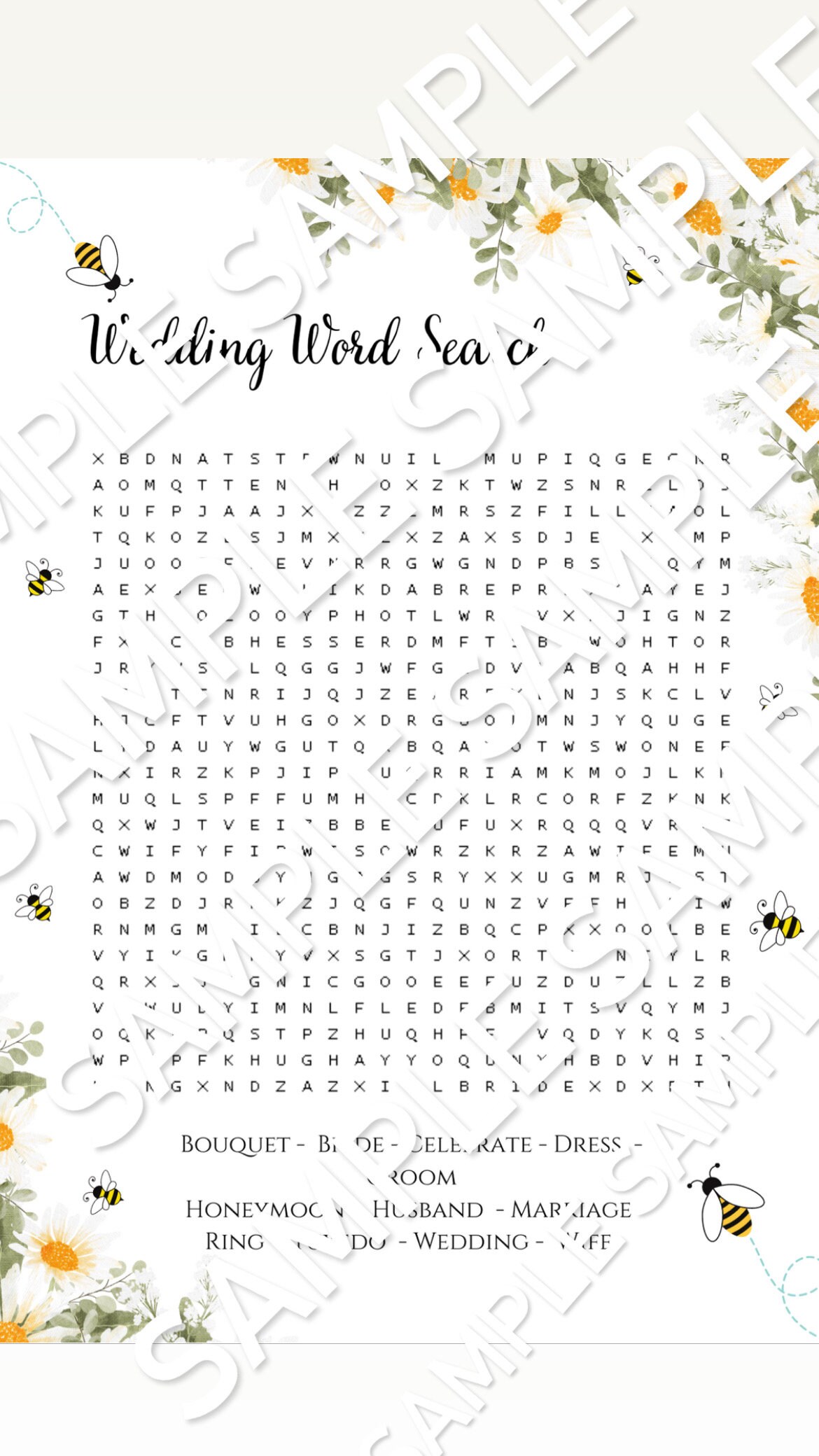 Bride to Bee Bridal Shower Games Editable Template - Etsy