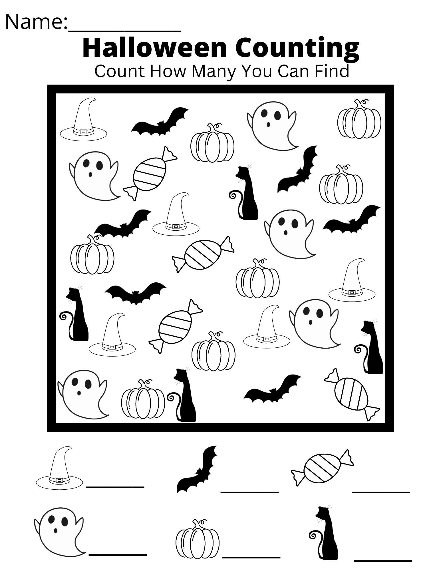 Halloween Preschool-kindergarten Worksheet Packet Template - Etsy