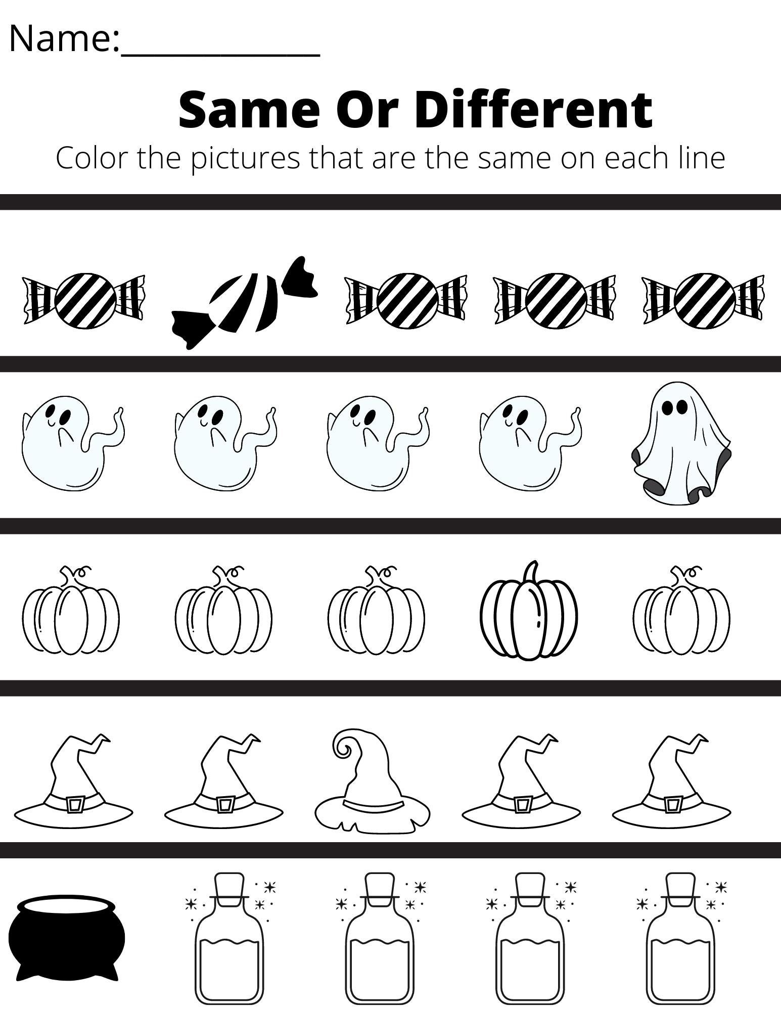 Halloween Preschool-kindergarten Worksheet Packet Template - Etsy