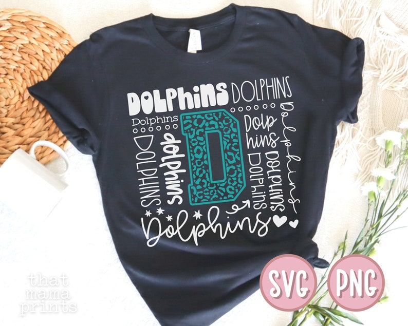 Dolphins SVG & PNG Typography Svg Dolphins Cheer Svg - Etsy