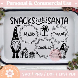 Santa Tray SVG PNG Dxf Eps Pdf, Dear Santa Svg, Family Christmas Svg ...