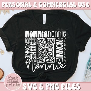 Nonnie Typography SVG & PNG, Nonnie Svg, Mothers Day Svg, Nonnie Shirt ...