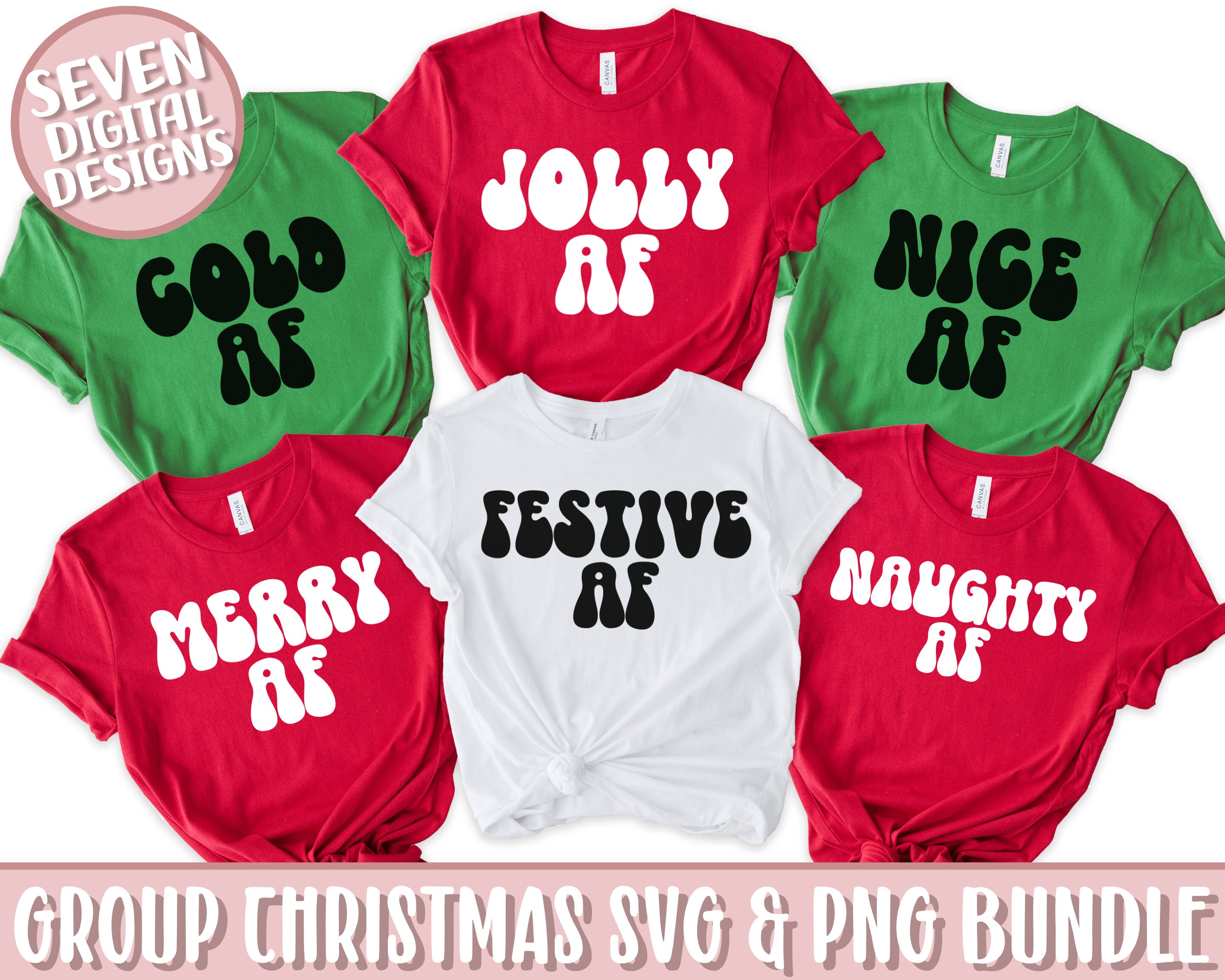 Group Christmas SVG & PNG Bundle, Family Christmas SVG Bundle, Matching ...