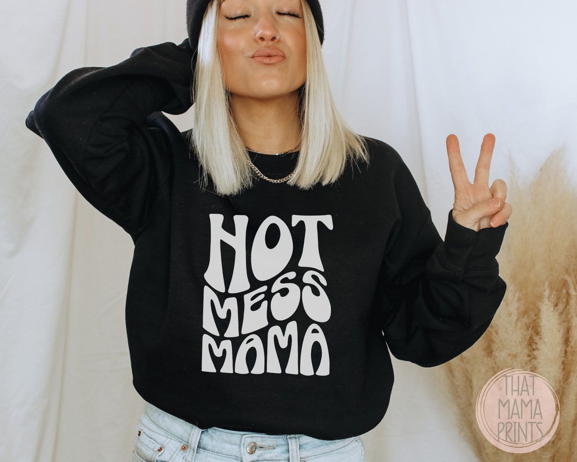 Hot Mess Mama SVG & PNG Retro Wavy Font Svg Funny Mom Svg - Etsy