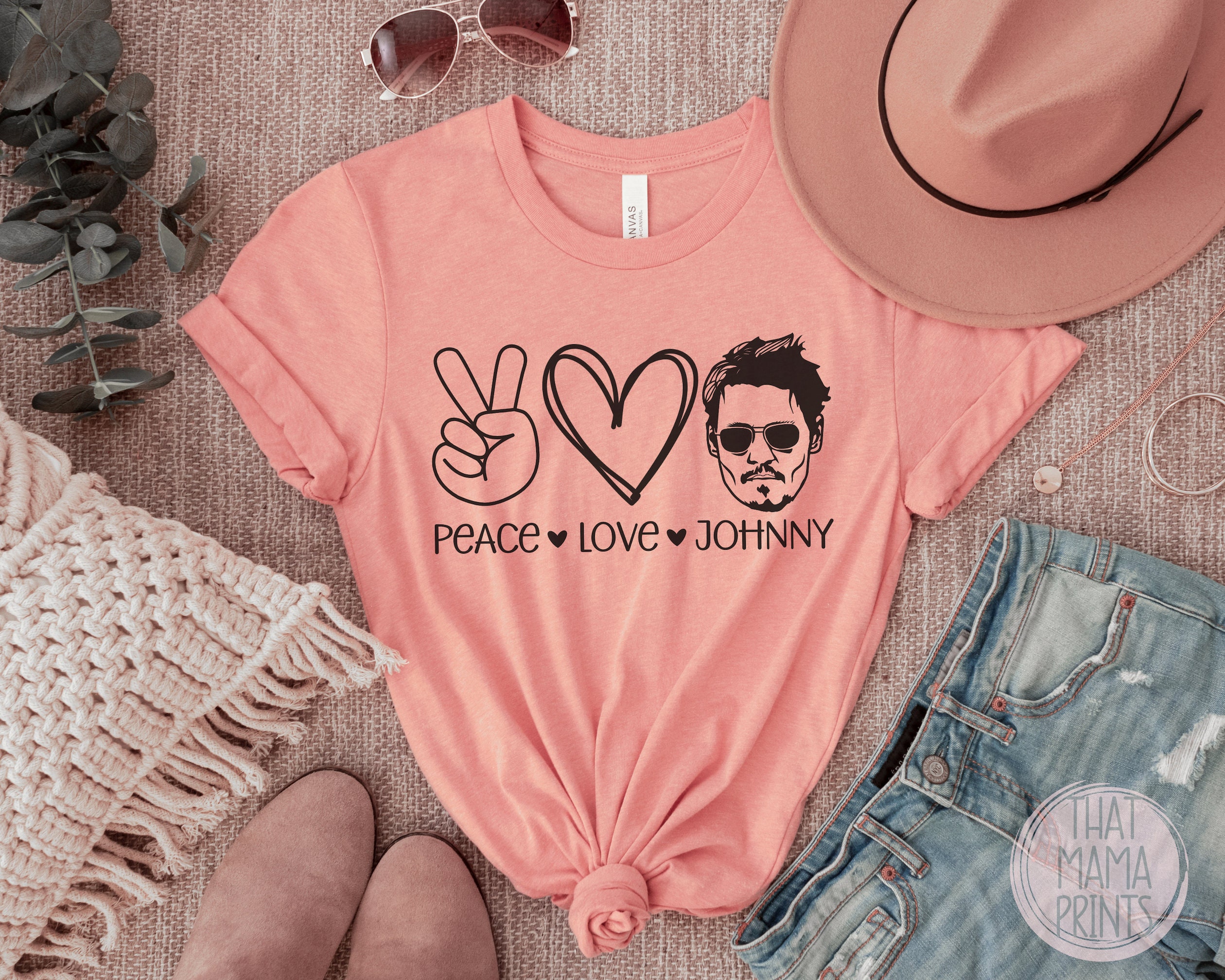Johnny Depp Shirt Svg & Png, Peace Love Johnny Svg, Justice for Johnny ...