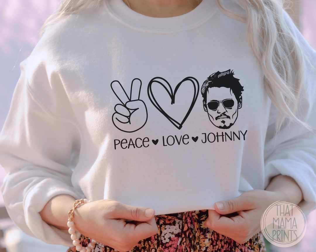 Johnny Depp Shirt Svg & Png, Peace Love Johnny Svg, Justice for Johnny ...