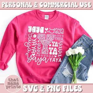 Yaya Typography SVG & PNG, Yaya Svg, Mothers Day Svg, Yaya Shirt Svg ...