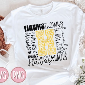 Hawks Svg & PNG, Hawks Typography Svg, Hawks Cheer Svg, Hawks Football ...
