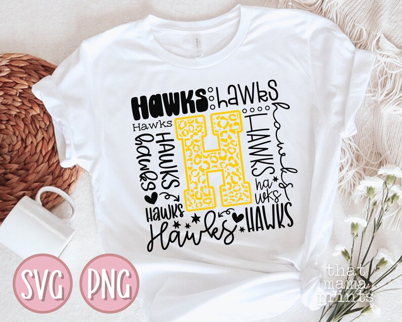 Hawks Svg & PNG, Hawks Typography Svg, Hawks Cheer Svg, Hawks Football ...