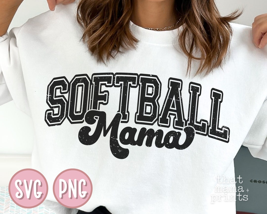 Softball Mama Svg & Png, Softball Mom Svg, Distressed Softball Png ...