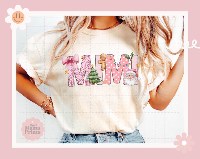 Mimi Christmas Png, Family Christmas PNG, Mimi Png, Retro Pink ...