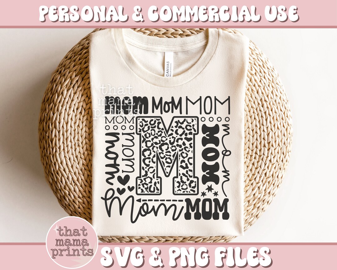 Mom Typography SVG & PNG, Mom Svg, Mothers Day Svg, Mom Shirt Svg ...