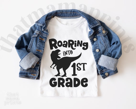 Roaring Into 1st Grade Svg & Png Dinosaur Back to School Svg - Etsy
