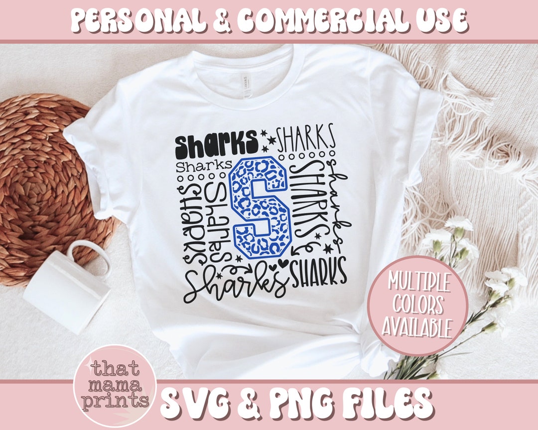 Sharks SVG & PNG, Typography Svg, Sharks Cheer Svg, Sharks Football Svg ...