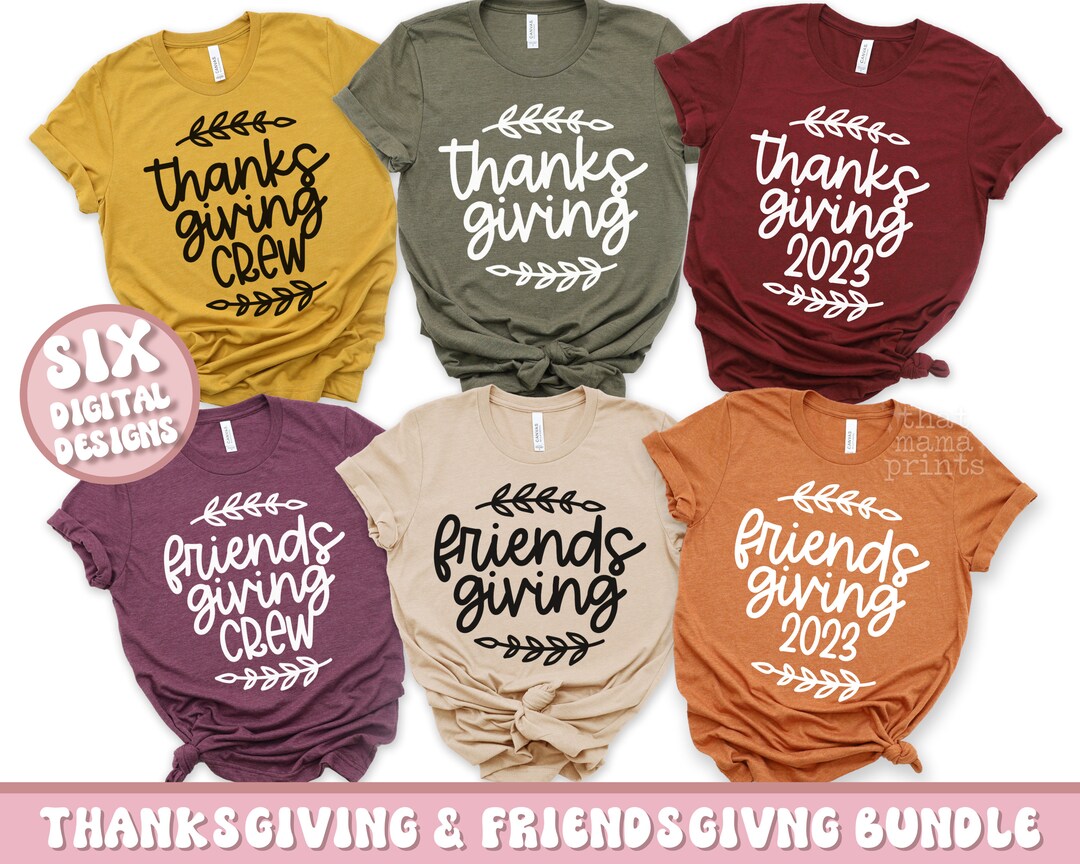 Friendsgiving Thanksgiving SVG & PNG Bundle, Matching Family ...