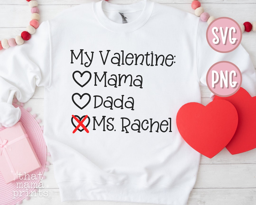 Ms Rachel Valentines Day Svg Png, Toddler Valentines Day Shirt Svg ...