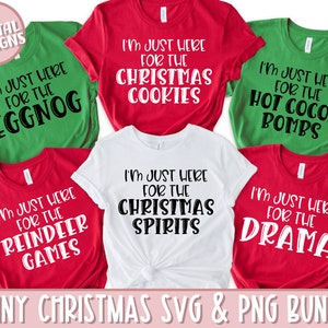 Christmas Bundle Svg & PNG, Funny Christmas Svg Bundle, Im Just Here ...