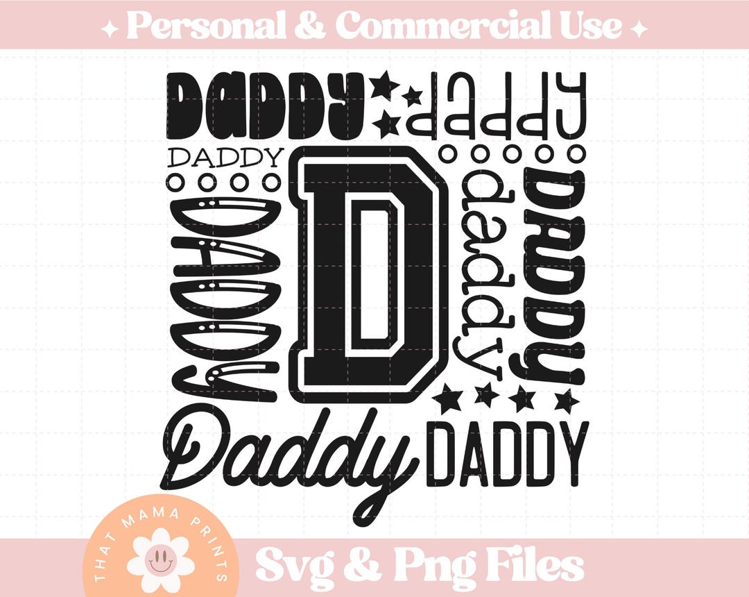 Daddy Typography SVG & PNG, New Daddy Svg, Father's Day Svg, Dad Shirt ...