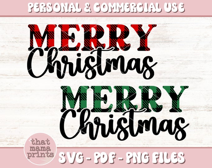 Merry Christmas Buffalo Plaid Trees; Digital Download | Print File ...
