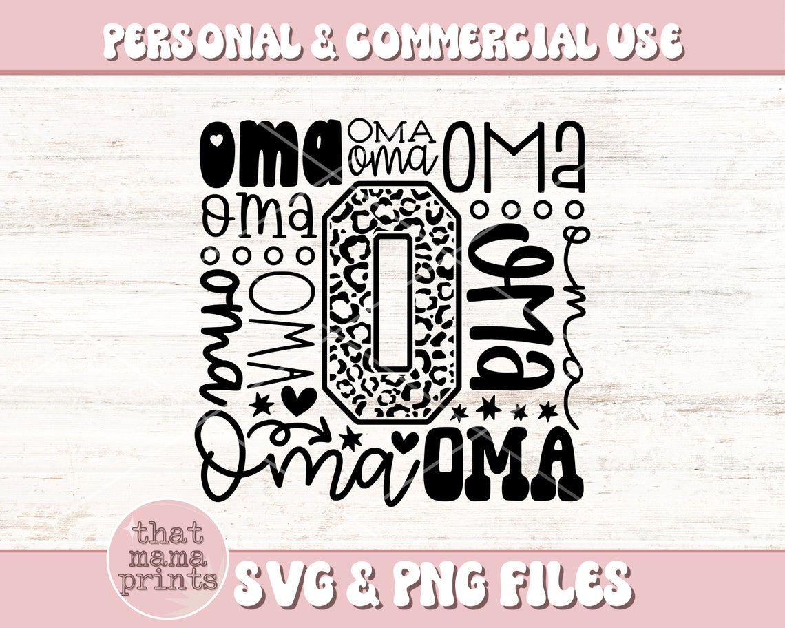 Oma Typografie SVG & PNG, Oma svg, Muttertags-Svg, Oma-Shirt-Svg, Oma ...