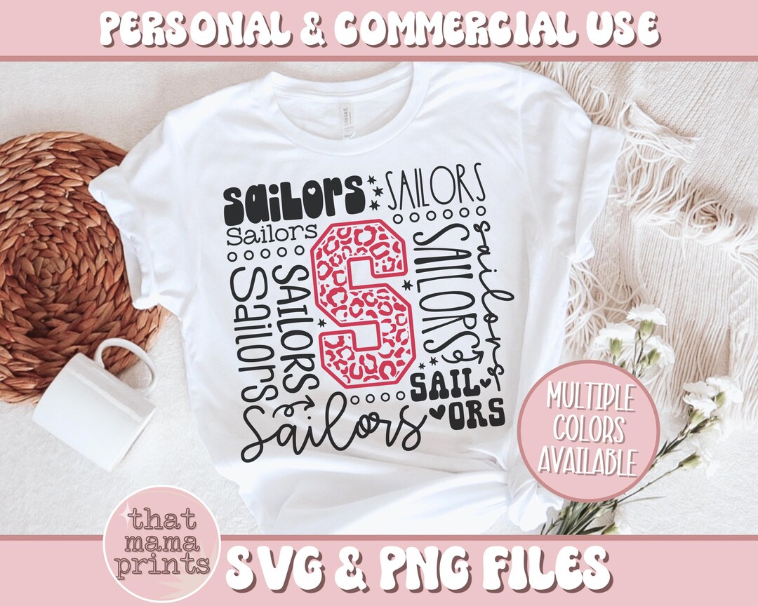 Sailors Svg & PNG, Typography Svg, Sailors Cheer Svg, Sailors Football ...