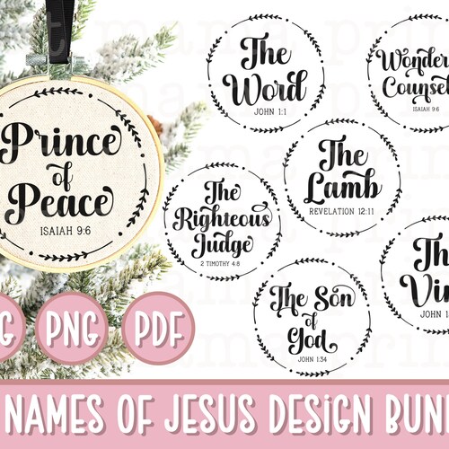 Names of Jesus Ornament SVG Bundle Religious Christmas - Etsy