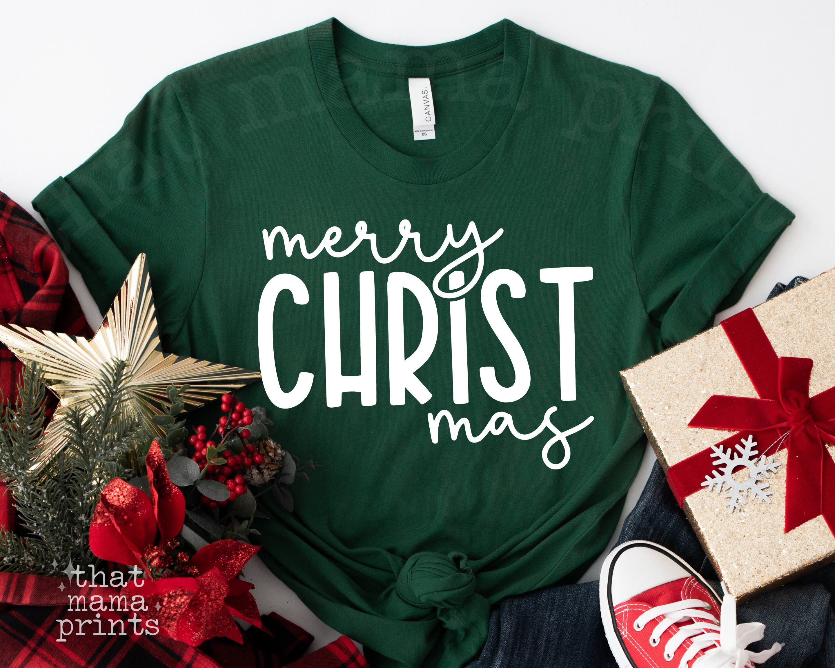 Merry Christ Mas SVG & PNG Christmas Ornament Svg Christian - Etsy