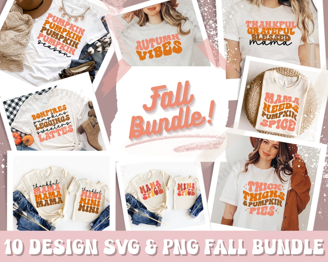 Retro Fall Bundle SVG and PNG, Retro Thanksgiving Svg Bundle, Fall ...