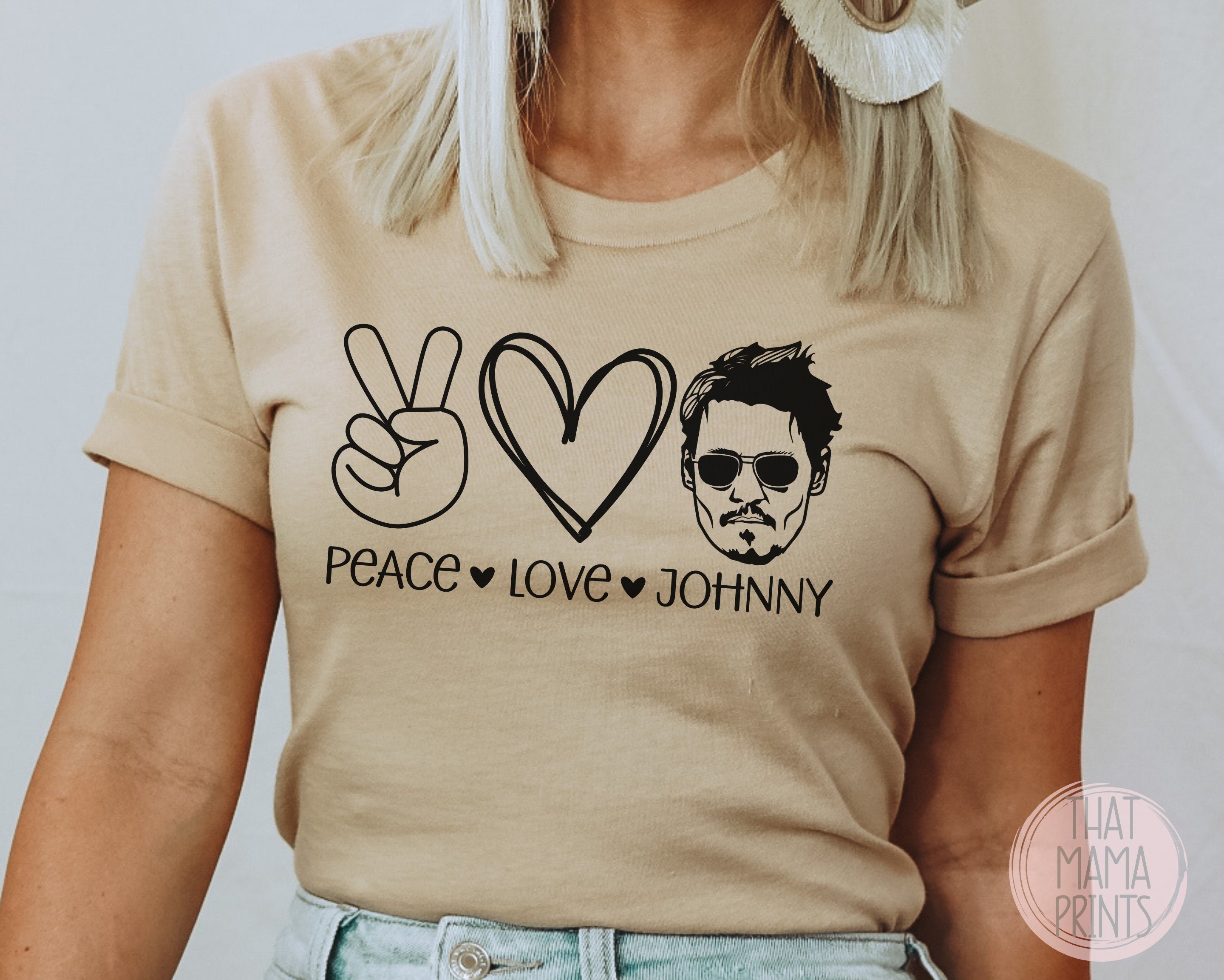 Johnny Depp Shirt Svg & Png, Peace Love Johnny Svg, Justice for Johnny ...