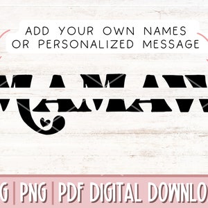 Mamaw SVG PNG PDF Bundle, Mothers Day Svg, We Love You Svg, Blessed ...