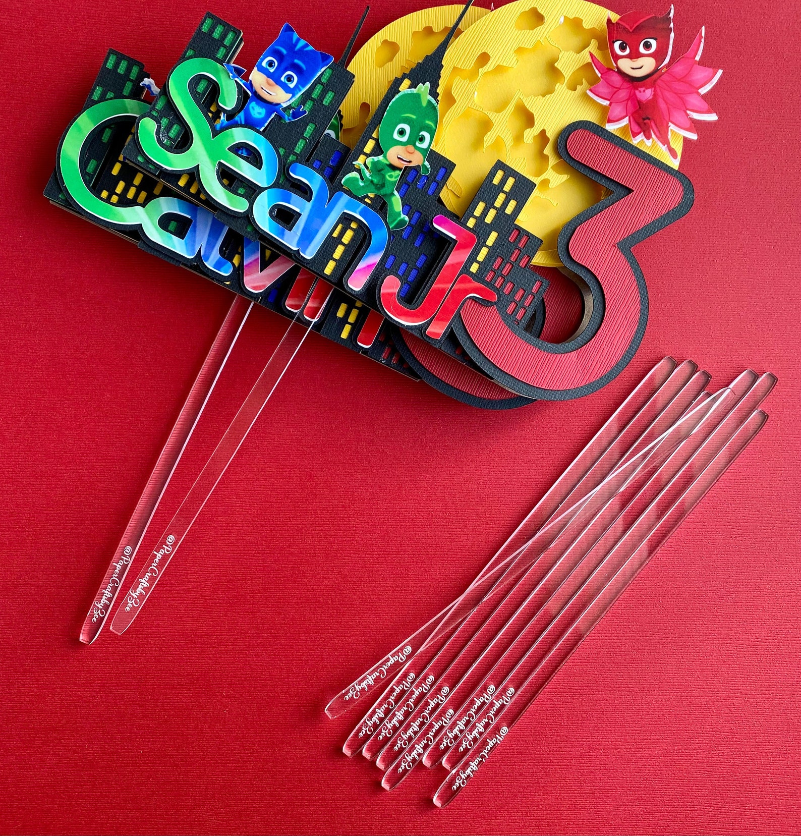 Personalized Acrylic Cake Topper Sticks Cake Sticks Acrylic | Etsy