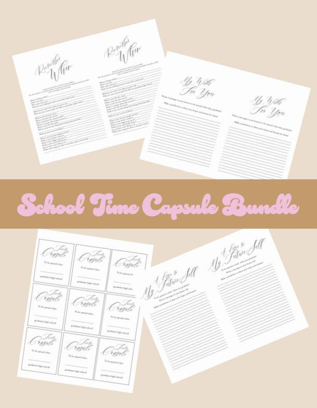 School Time Capsule Printable Bundle | Graduation Keepsake Activity ...
