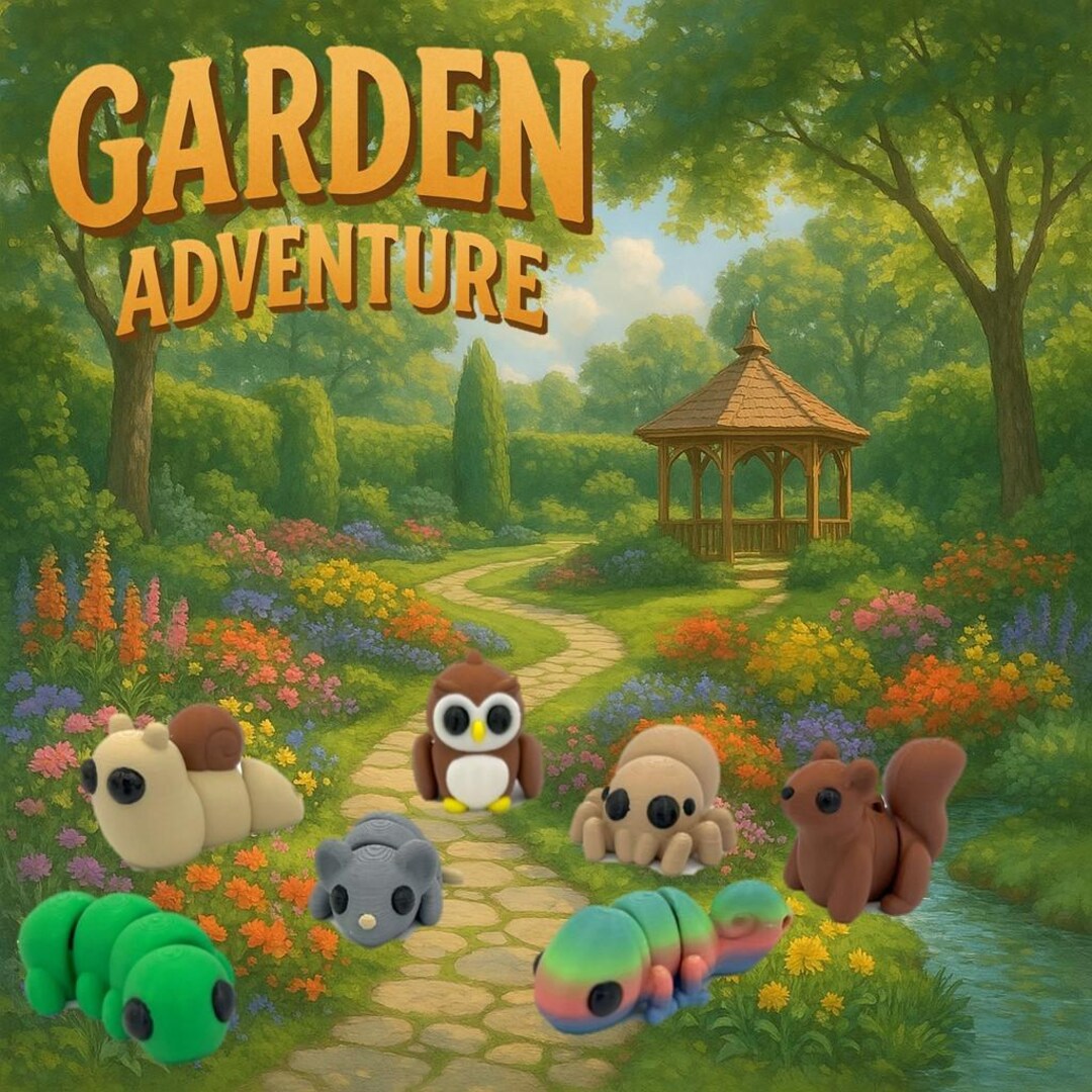 Garden Adventure/ 3D Printed/ Articulated Flexible Fidget Toy Sensory ...