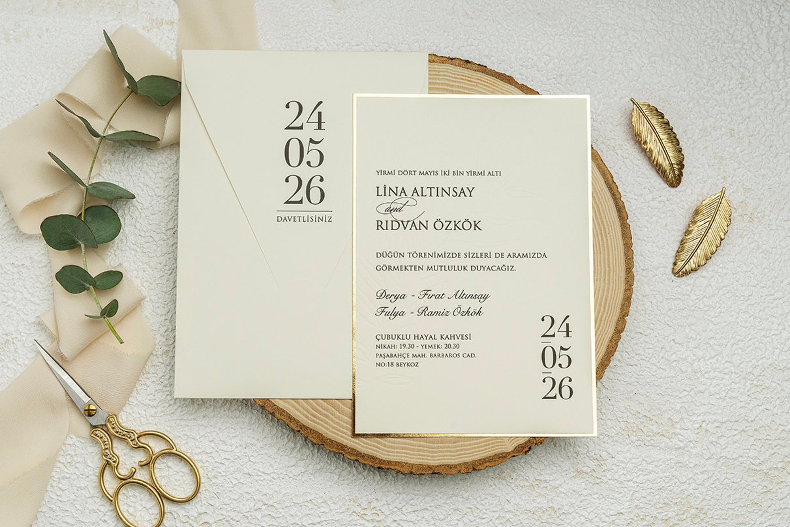 Gilt Printed Special Invitation Card WEDDING Info Card Gold - Etsy