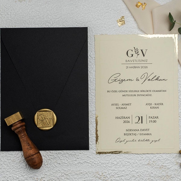 Gold Foil Invitation - Etsy