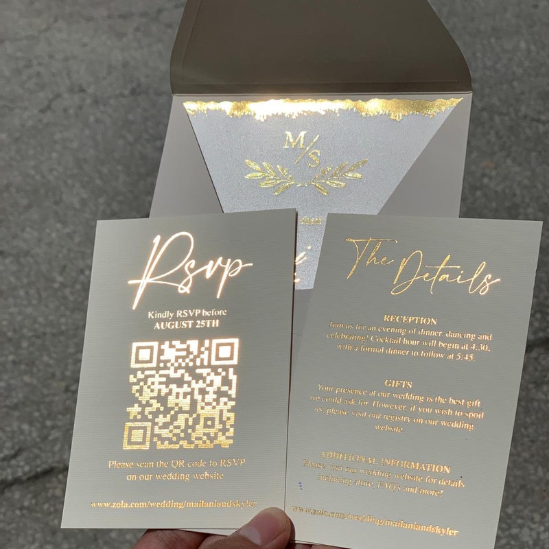 Gold Foil Invitation - Etsy