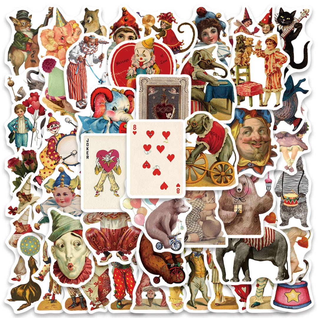Vintage Circus Stickers 50 Pcs/set Sticker Pack, Cute Gift for Her or ...
