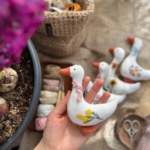 Handmade Goose Toy, Little Linen Goose Toy, Stuffed Goose, Pocket Toys ...