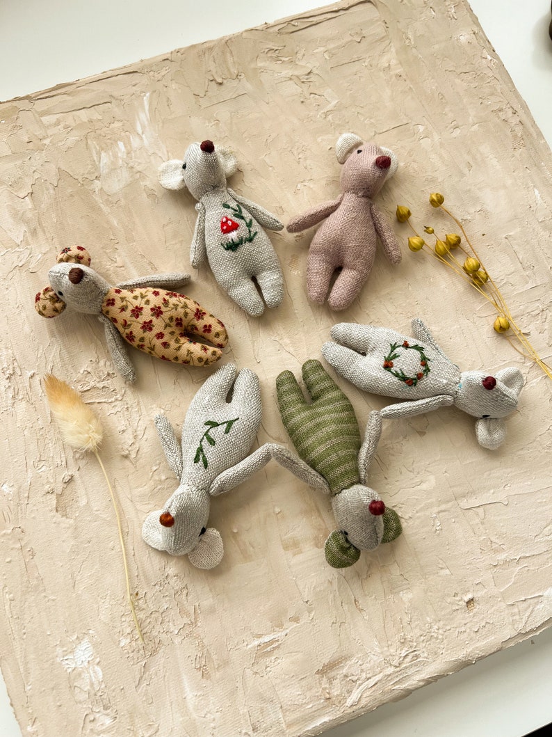 Tiny Linen Mouse – A Pocket-sized Lucky Friend - Etsy