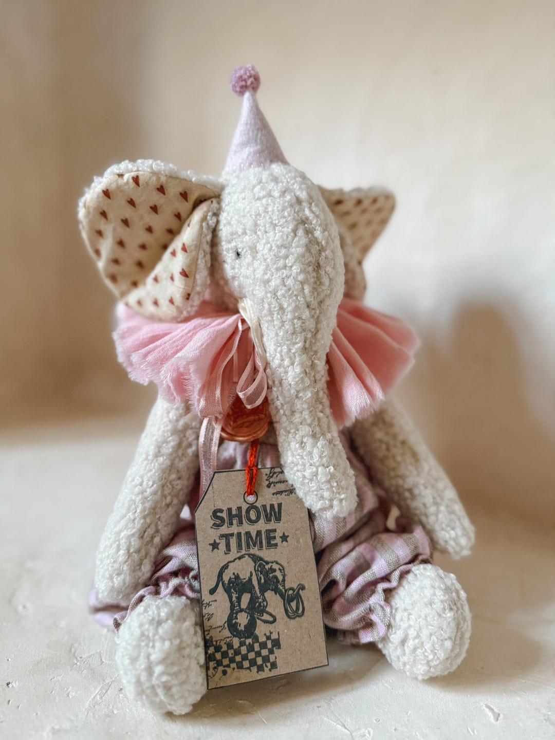 Mammoth Stuffed Toy, Boucle Mammoth, Circus Elephant, Nursery Linen ...