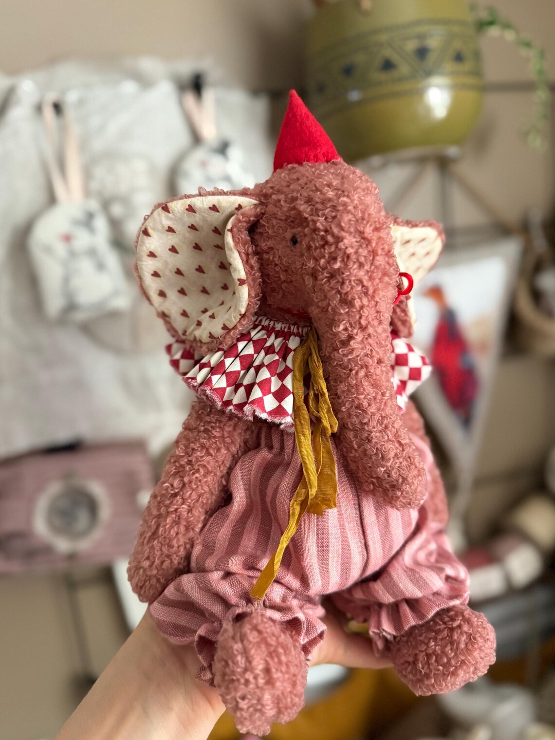 Mammoth Stuffed Toy, Boucle Mammoth, Circus Elephant, Nursery Linen ...