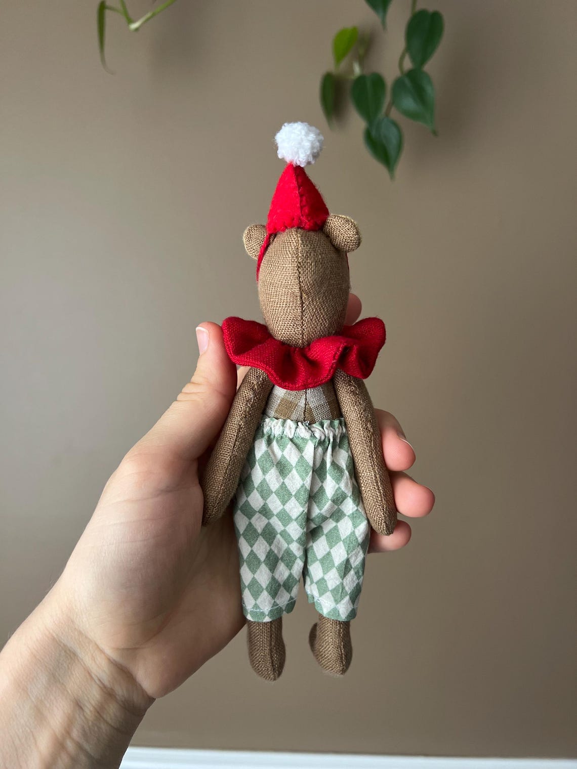 Mini Linen Bear Toy: Handmade Collectible Bear - Etsy