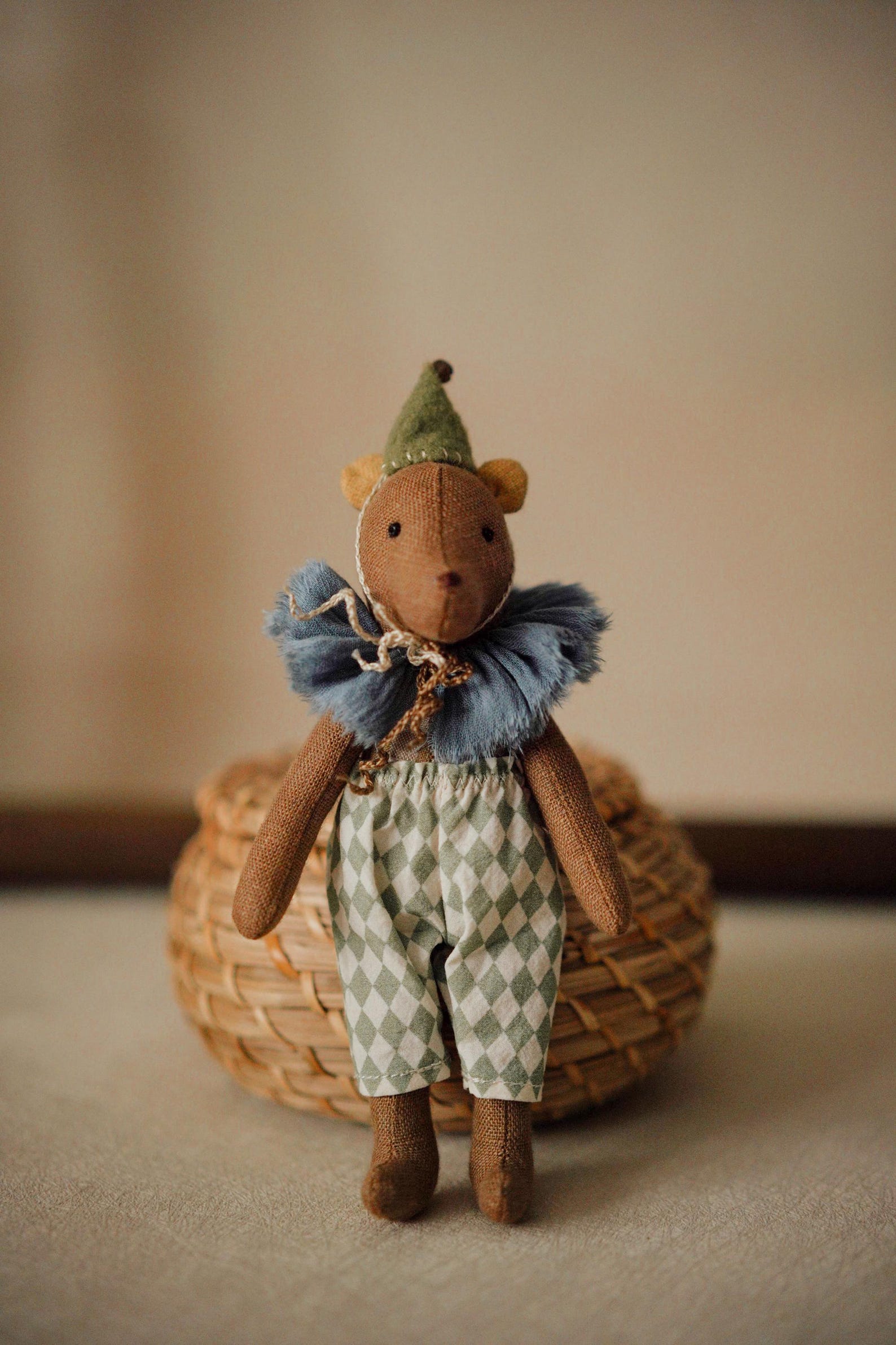 Mini Linen Bear Toy: Handmade Collectible Bear - Etsy
