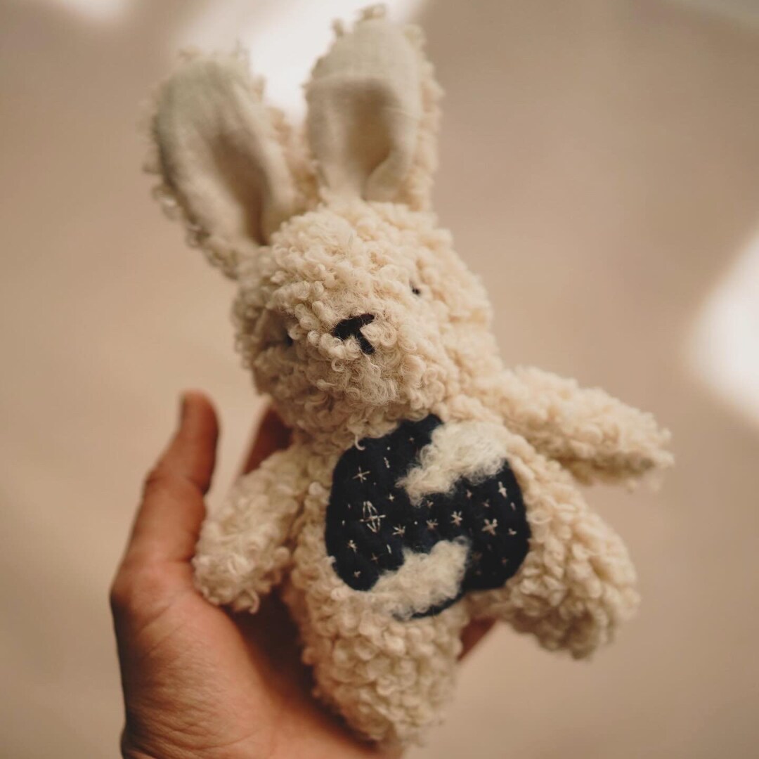 Linen Toys READY TO SHIP, Linen Fluffy Bunny, Stuffed Linen Toy, Linen ...