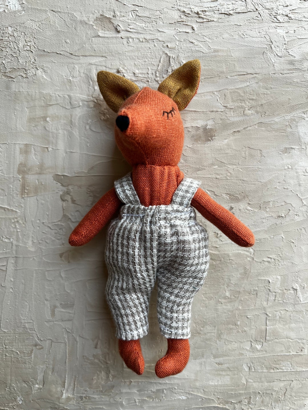 Little Linen Fox, Linen Toys, Mini Linen Toys, Mini Fox Toy, Stuffed ...