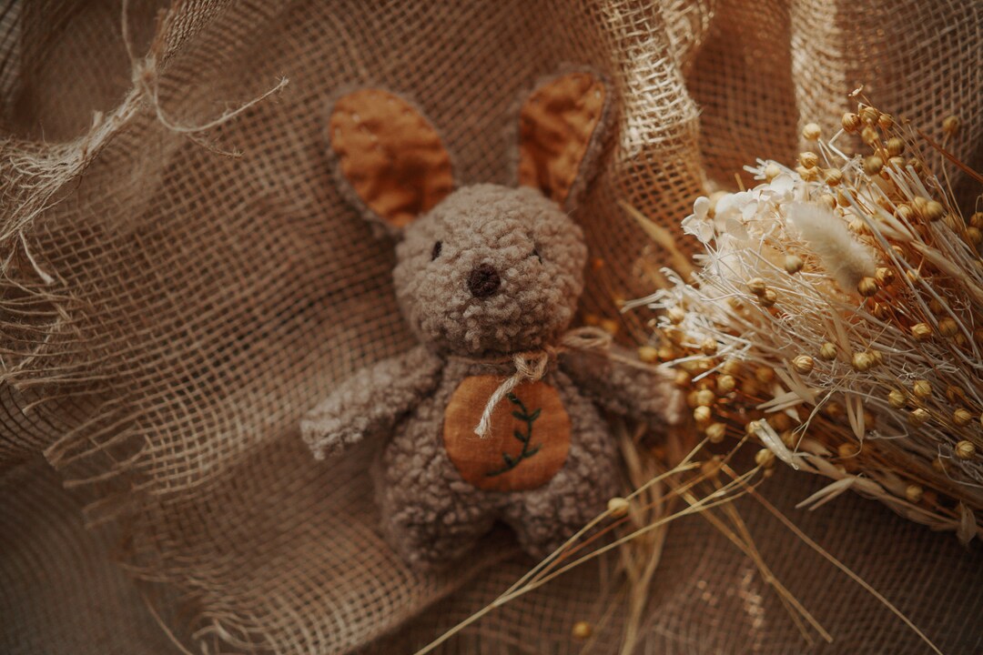 Linen Toys READY TO SHIP, Linen Fluffy Bunny, Stuffed Linen Toy, Linen ...