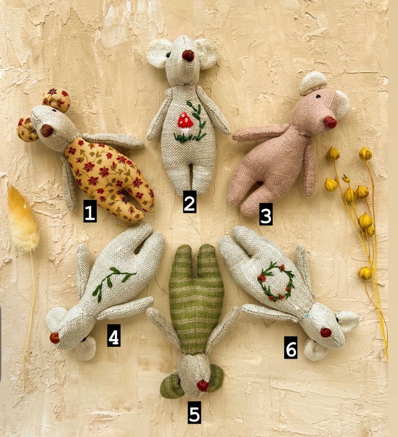 Tiny Linen Mouse – A Pocket-sized Lucky Friend - Etsy