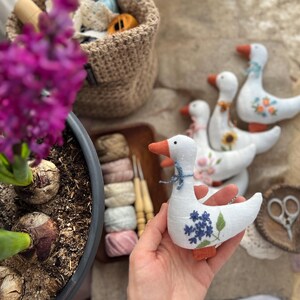 Handmade Goose Toy, Little Linen Goose Toy, Stuffed Goose, Pocket Toys ...